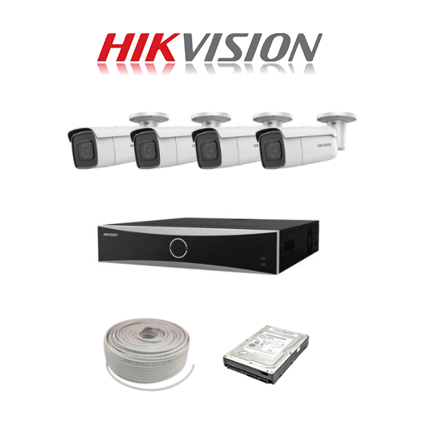 Hikvision ACUSENSE 4MP IP camera kit - 16ch 4K NVR - 4 x 4MP IP camera Hikvision ACUSENSE 4MP IP camera kit - 16ch 4K NVR - 4 x 4MP IP camera