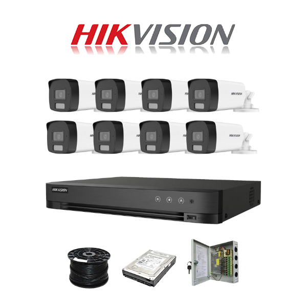 Hikvision 8ch 5MP Turbo HD kit - HD DVR - 8 x 3K 5MP Smart Hybrid Ligh