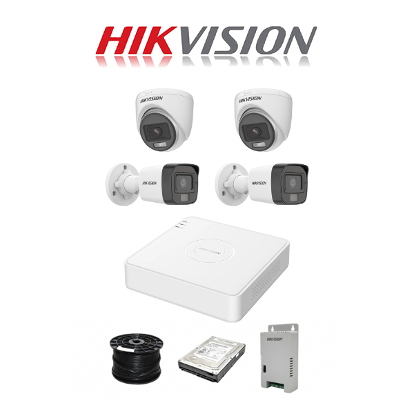 Hikvision 4 Smart Hybrid Light Channel System with 2MP **AUDIO** Camer