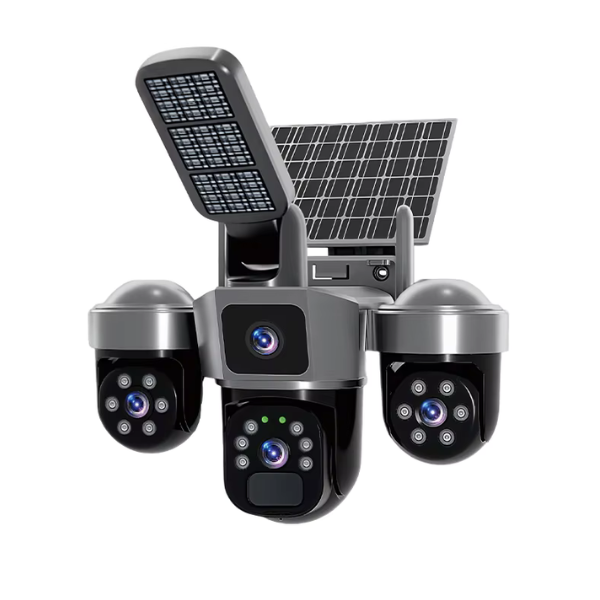 NEW! 4G V380 Three Lens AI Solar CCTV Camera | 10X ZOOM Works with a S