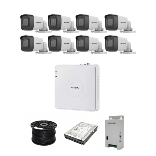HikVision 8 Ch Turbo HD Kit - Embedded DVR - 8 x HD1080P Camera - 20M
