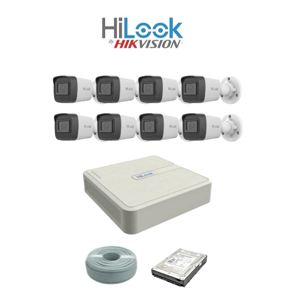 SALE! HiLook by Hikvision 2MP IP camera kit - 8ch NVR with 8 POE - 8 x