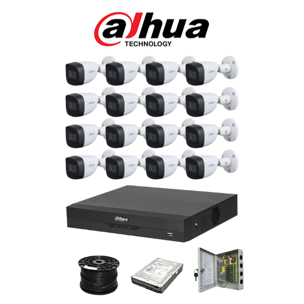 Dahua 16 Channel 5MP CCTV system | Audio | 100m RG59 | 1TB