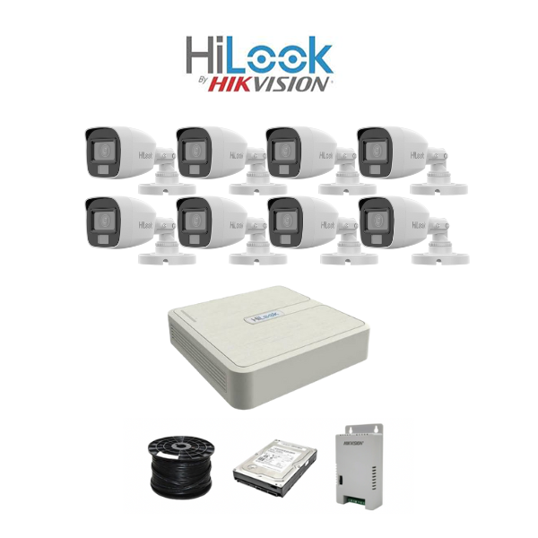 HiLook 2MP Dual Smart-Hybrid Light 8ch Turbo HD kit - DVR - 8 x HD1080